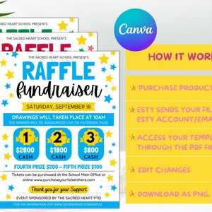 Raffle Fundraiser Flyer, Raffle Fundraiser Editable Template, Sports ...