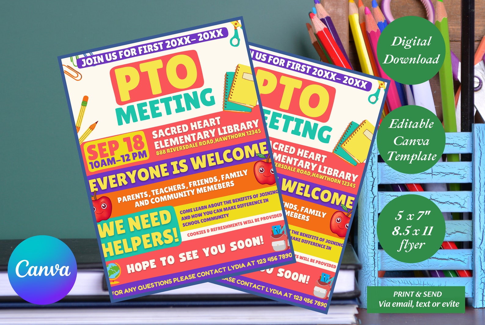 EDITABLE PTO PTA Meeting Handout Flyer, School Fundraiser Event ...