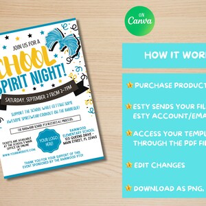Editable School Spirit Flyer, School Spirit Night Party, Spirt Night ...
