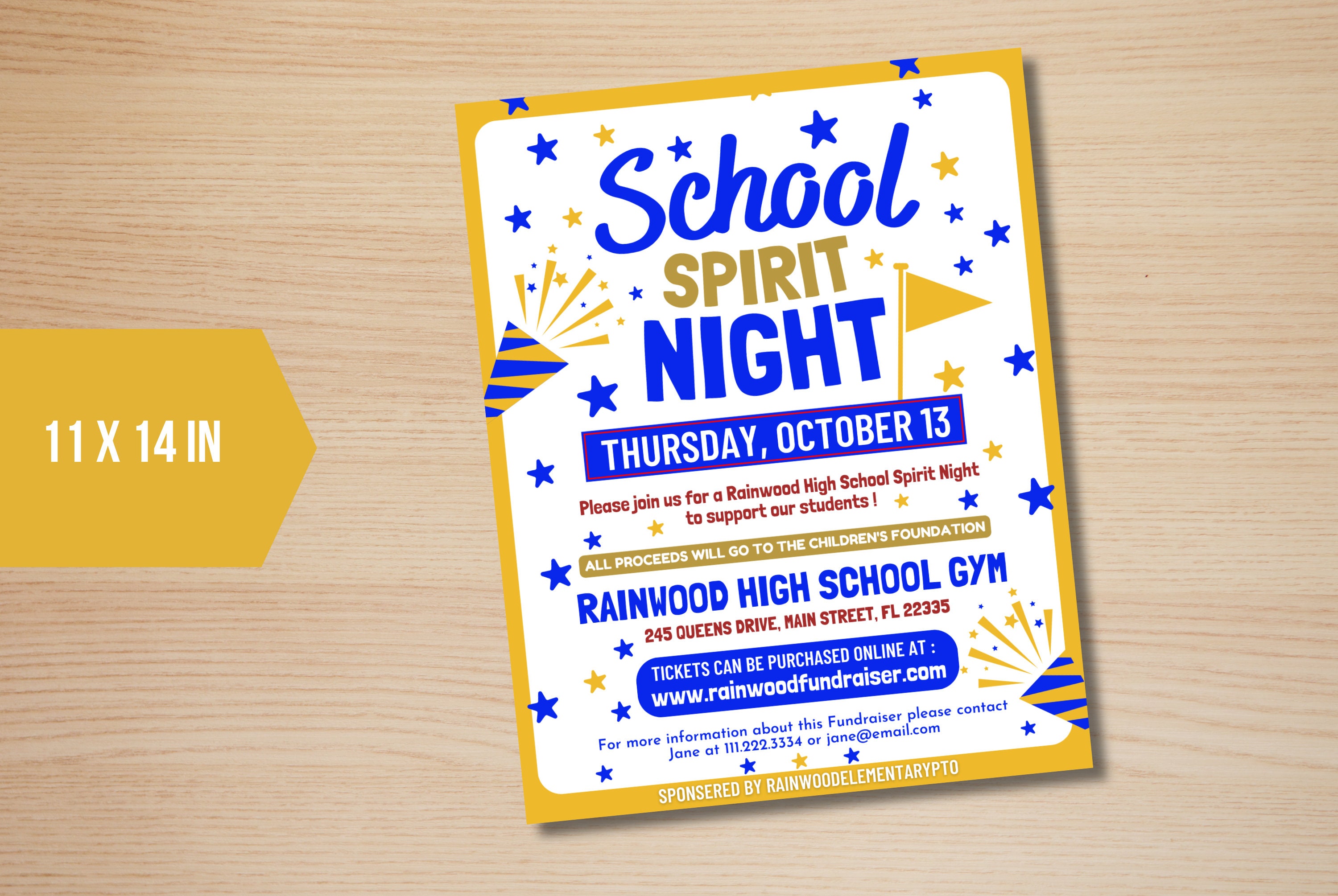EDITABLE School Spirit Flyer, School Spirit Night Party, Spirt Night ...