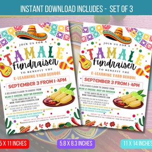 EDITABLE Tamale Fundraiser, Mexican Food Dinner Night Event, PTO PTA ...