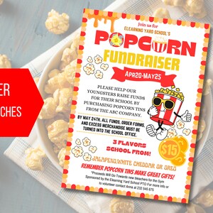 EDITABLE Popcorn Fundraiser Flyer Template, Non Profit Event Poster ...