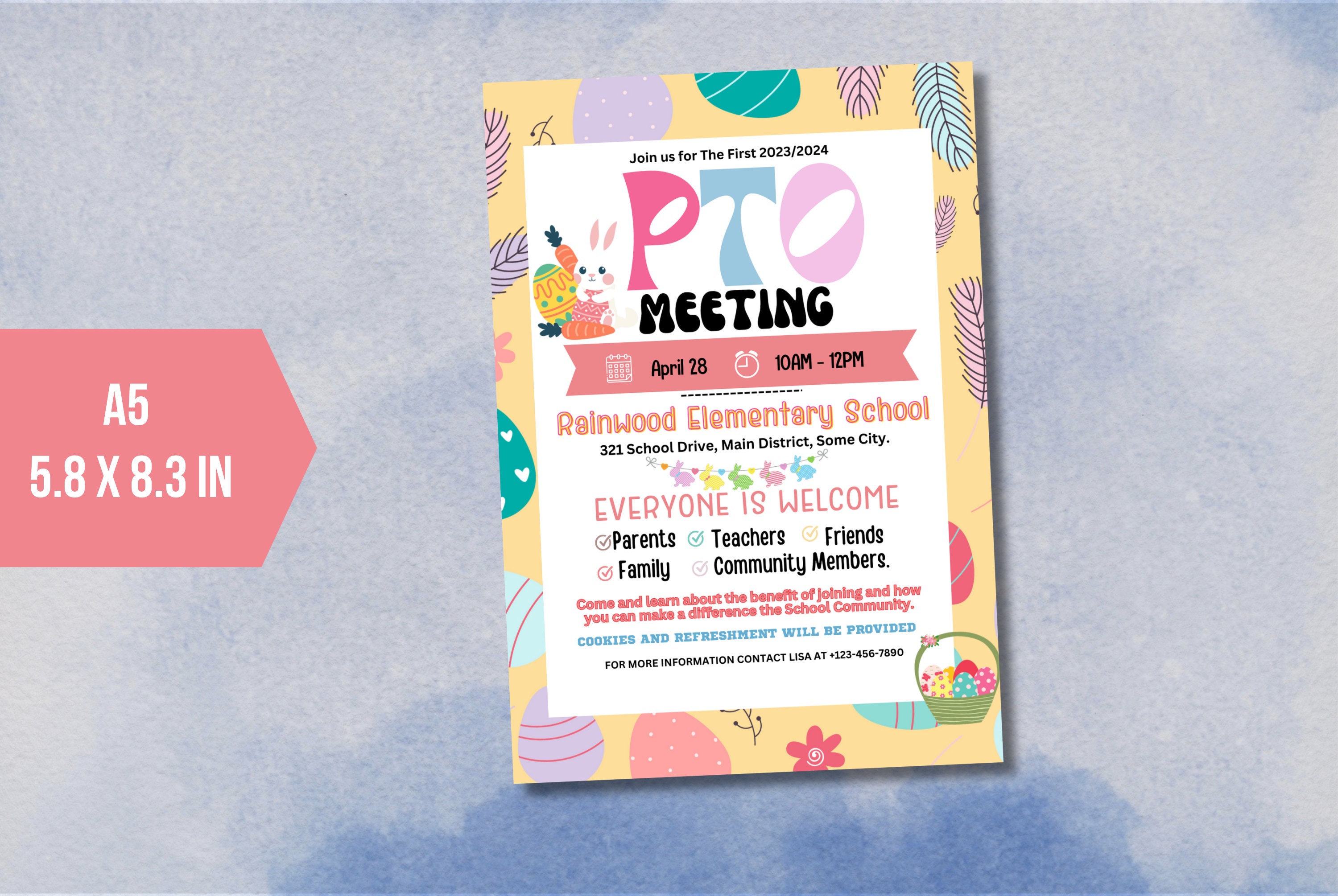 EDITABLE April PTO Meeting Handout Flyer School Information - Etsy