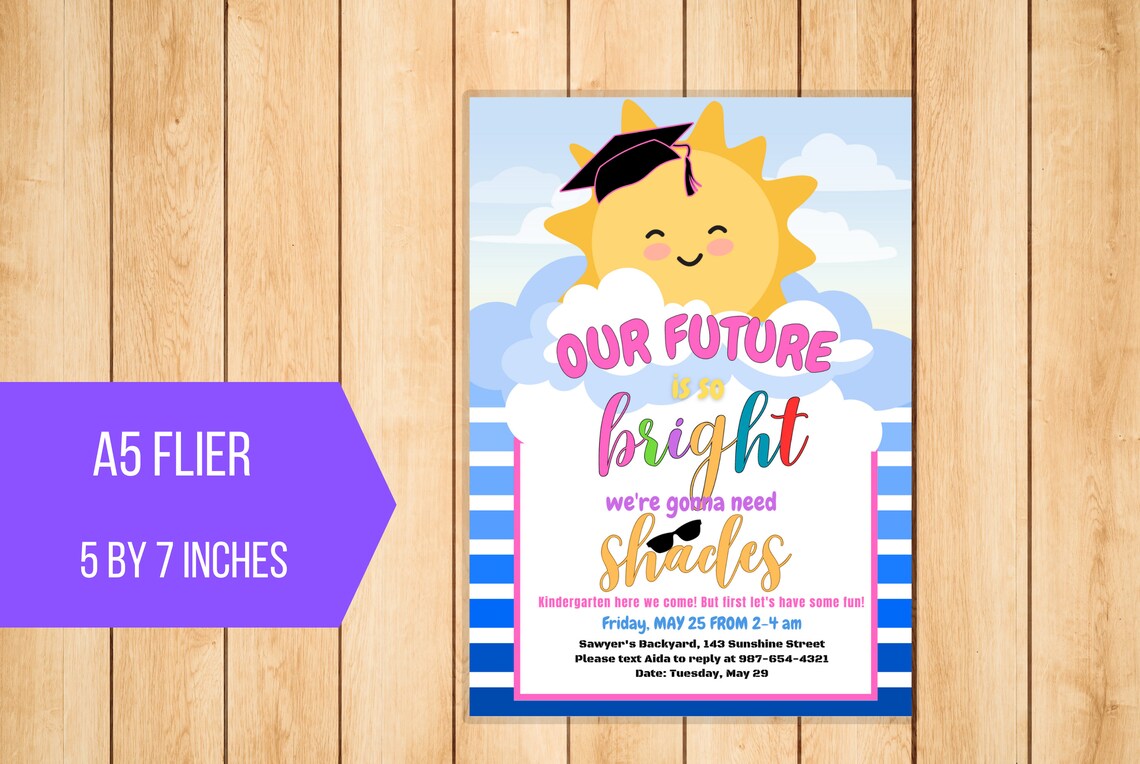 EDITABLE Kindergarten Graduation Invitation, Preschool Pre K Graduation ...