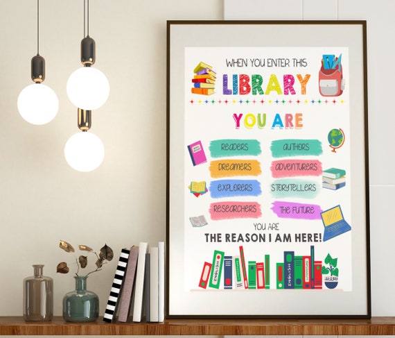 School Library Classroom Poster Librarian Decor Technology - Etsy