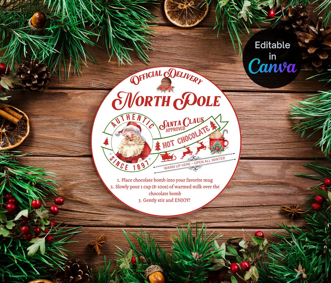 Editable Elf Hot Chocolate Bomb Tags Hot Cocoa Bomb - Etsy