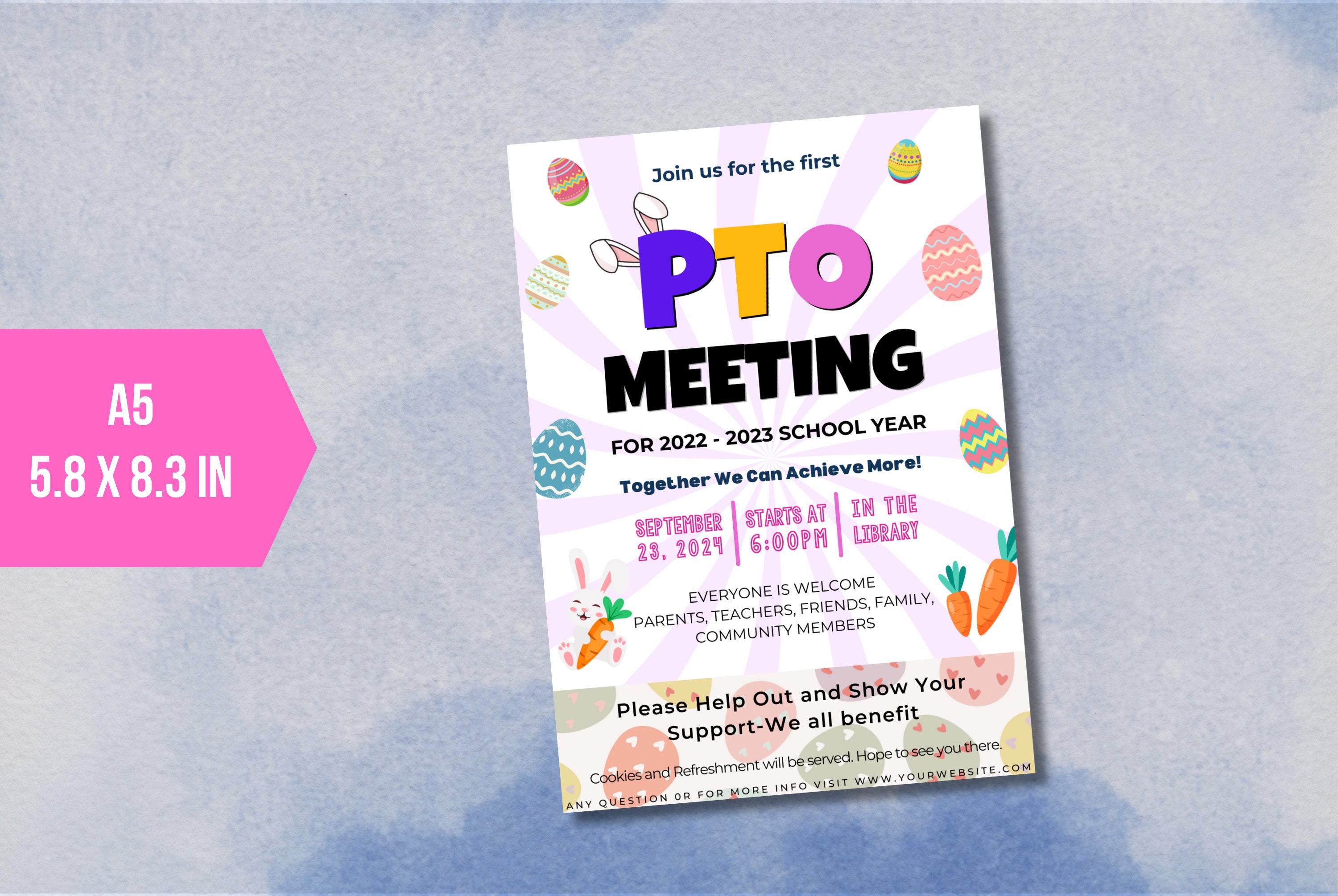 EDITABLE April PTO Meeting Handout Flyer, School Information Meeting ...