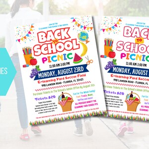 EDITABLE Back to School Picnic Invite, School Picnic Party Invite, End ...