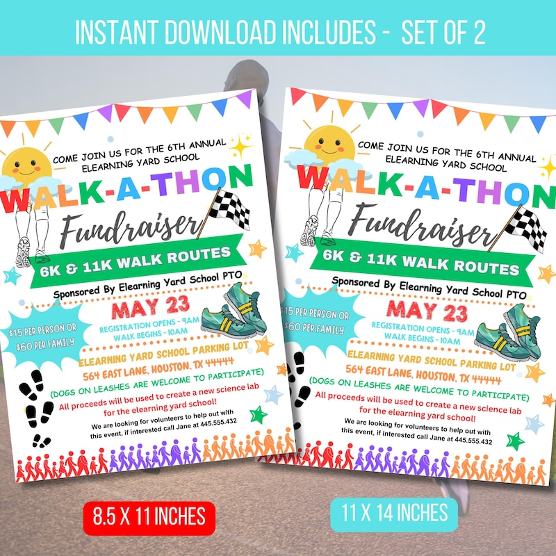 Walk a Thon Flyer - Etsy