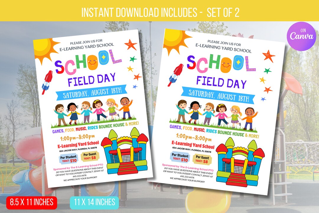 EDITABLE School Field Day Flyer, School Family Benefit Carnival ...