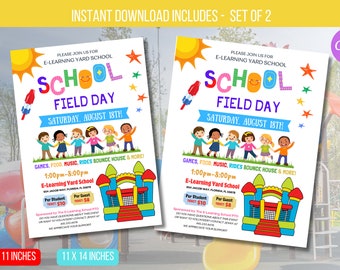 Editable School Field Day Flyer, Printable PTA PTO Flyer, School ...