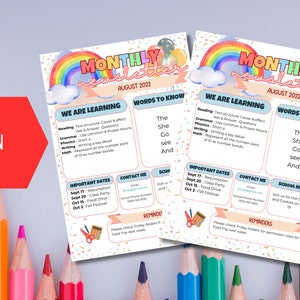 EDITABLE Newsletter Package, Kindergarten Newsletter, Monthly ...
