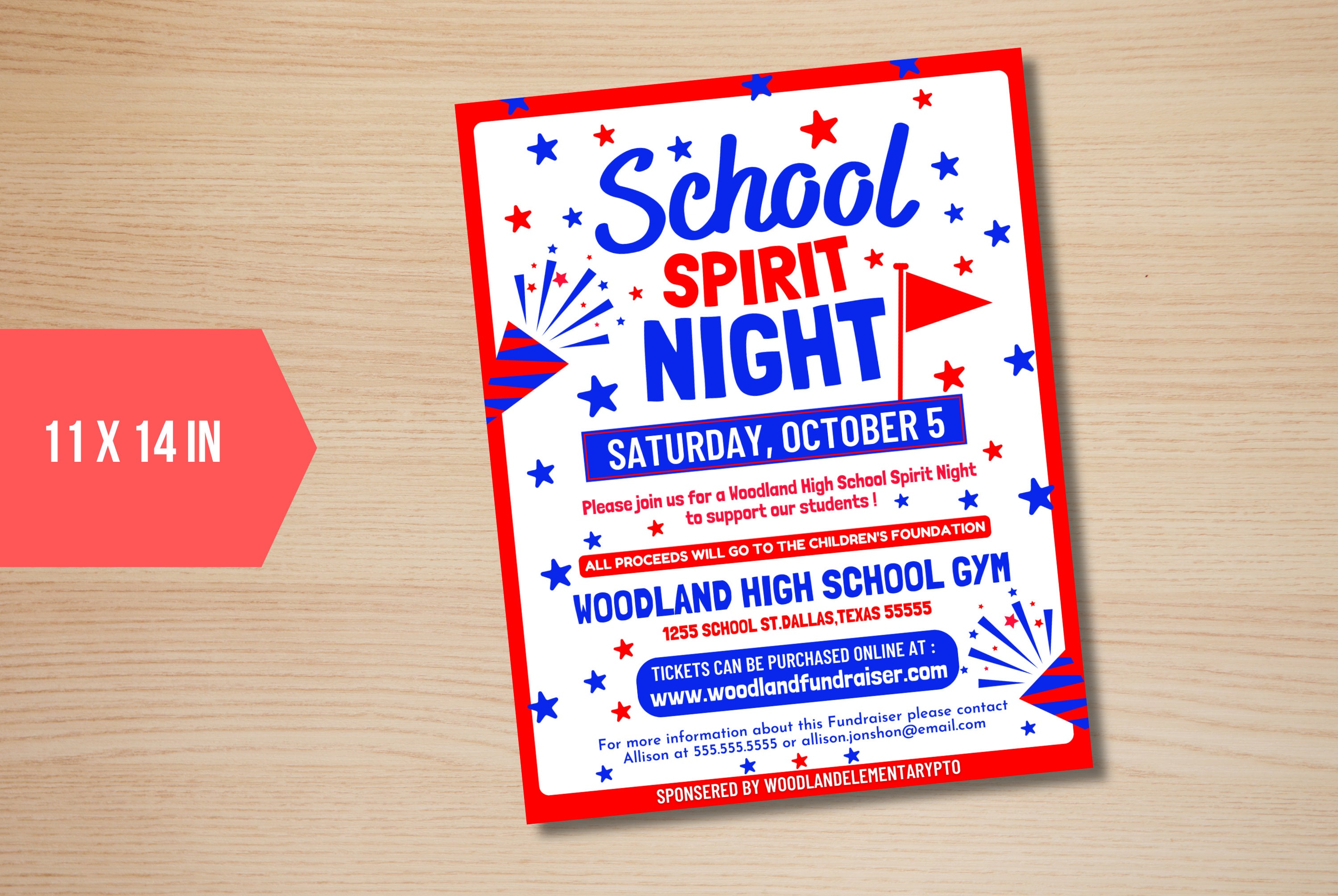 Editable School Spirit Flyer, School Spirit Night Party, Spirt Night ...