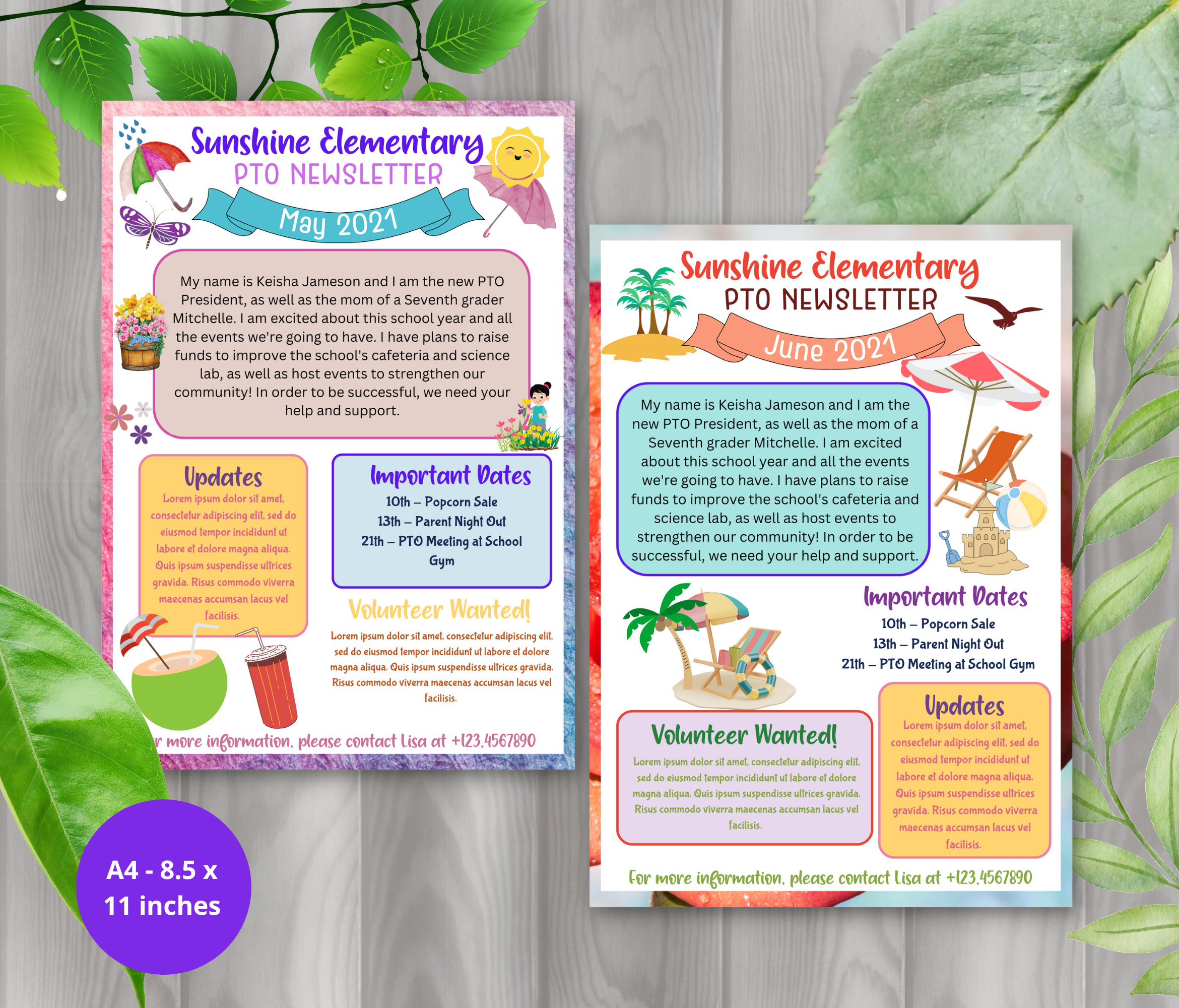 Editable Yearly/monthly Newsletter Template Set Classroom - Etsy