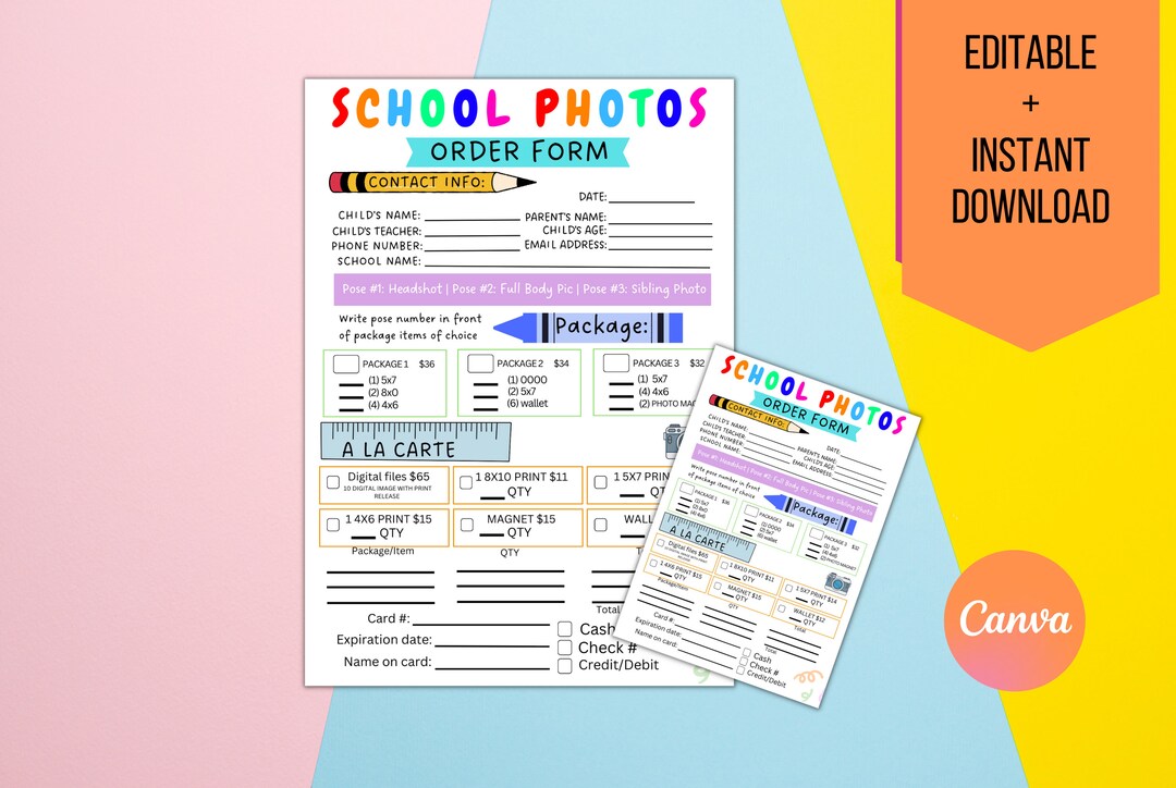 School Photos Flyer, Business Photography Studio, Kids Printable Back ...