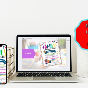 EDITABLE Family Literacy Night Flyer, PTO PTA Reading Book Sale School ...