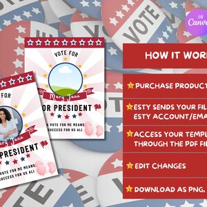 EDITABLE Presidential Campaign Poster, Class Campaign President, High ...