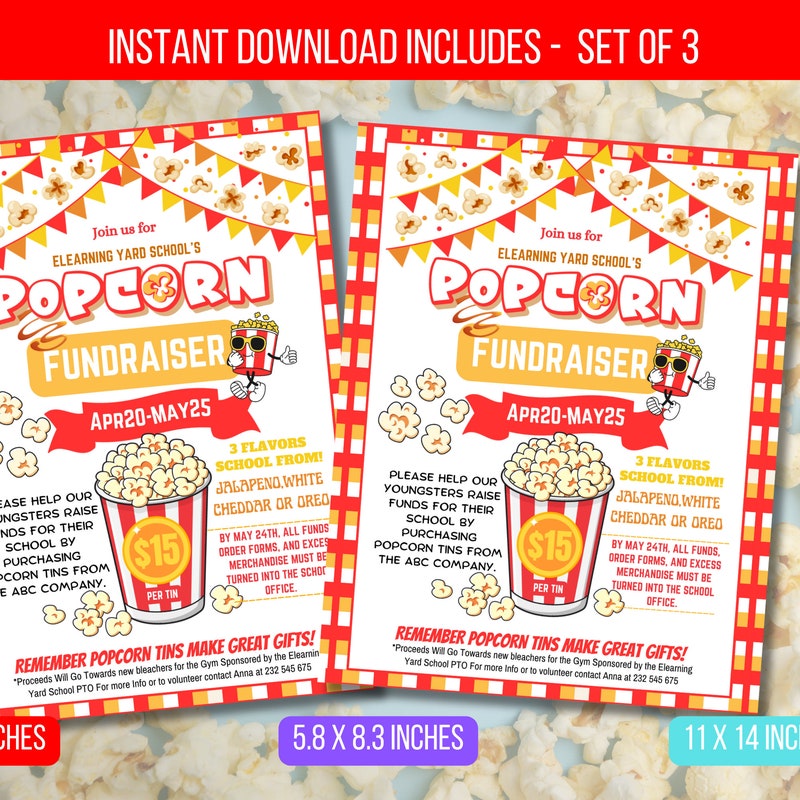 Flyer Fundraiser Popcorn - Etsy