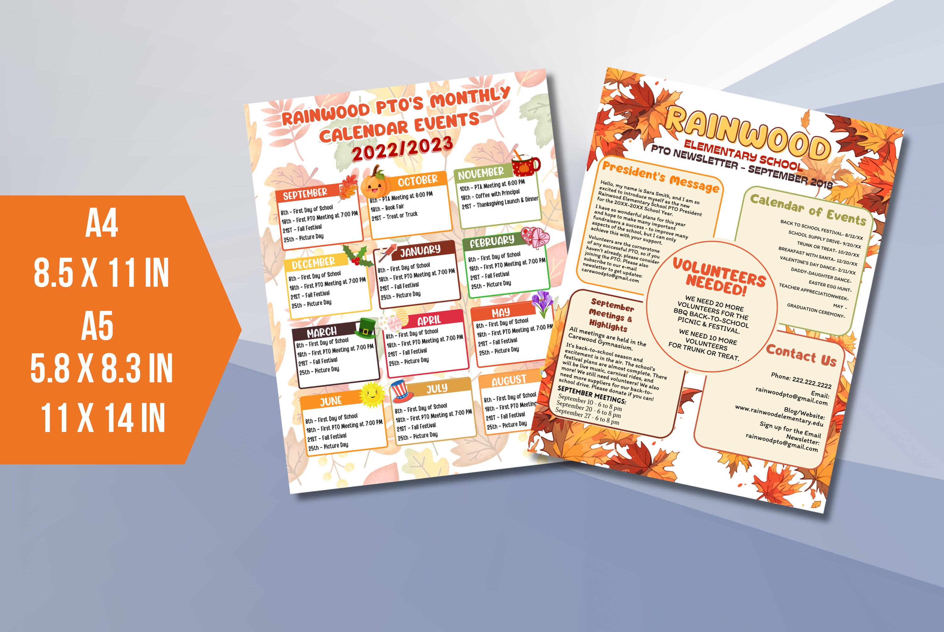 EDITABLE PTO Flyer Bundle Printable School PTO Information - Etsy