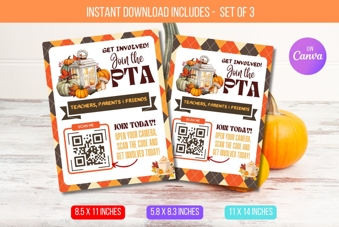 EDITABLE Fall PTO Recruitment Flyer With QR Code, Printable Handout ...