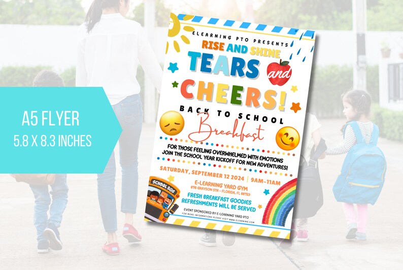 EDITABLE Tears and Cheers Breakfast, Back to School Invite PTA PTO ...
