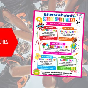 EDITABLE School Spirit Week Flyer, School Spirit Week Poster, Spirit ...