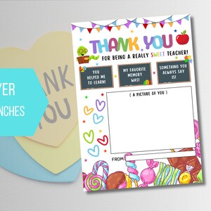 EDITABLE Classroom Teacher Survey Sheet, Teacher Thank You Page Teacher ...