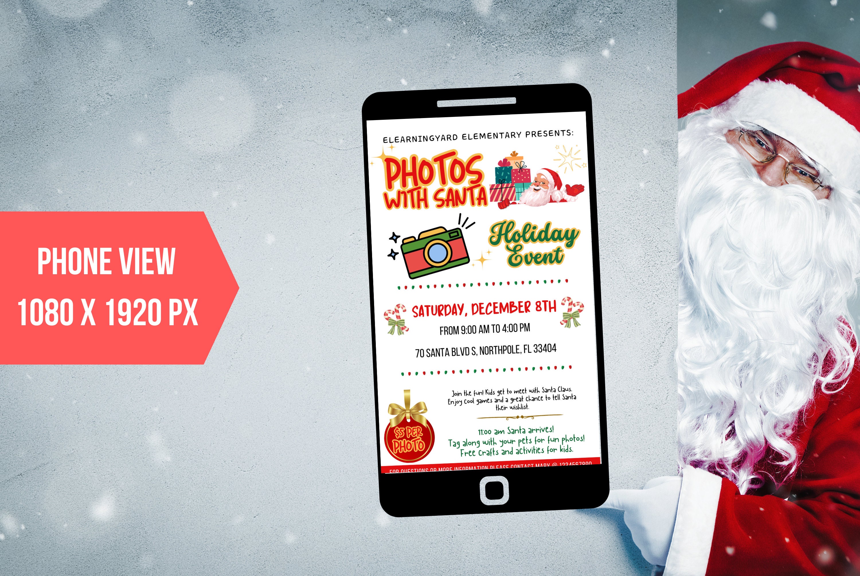 EDITABLE Photos With Santa Flyer Printable Photos Invitation - Etsy