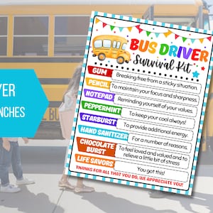 EDITABLE Bus Driver Survival Kit Template, First Day at Job ...