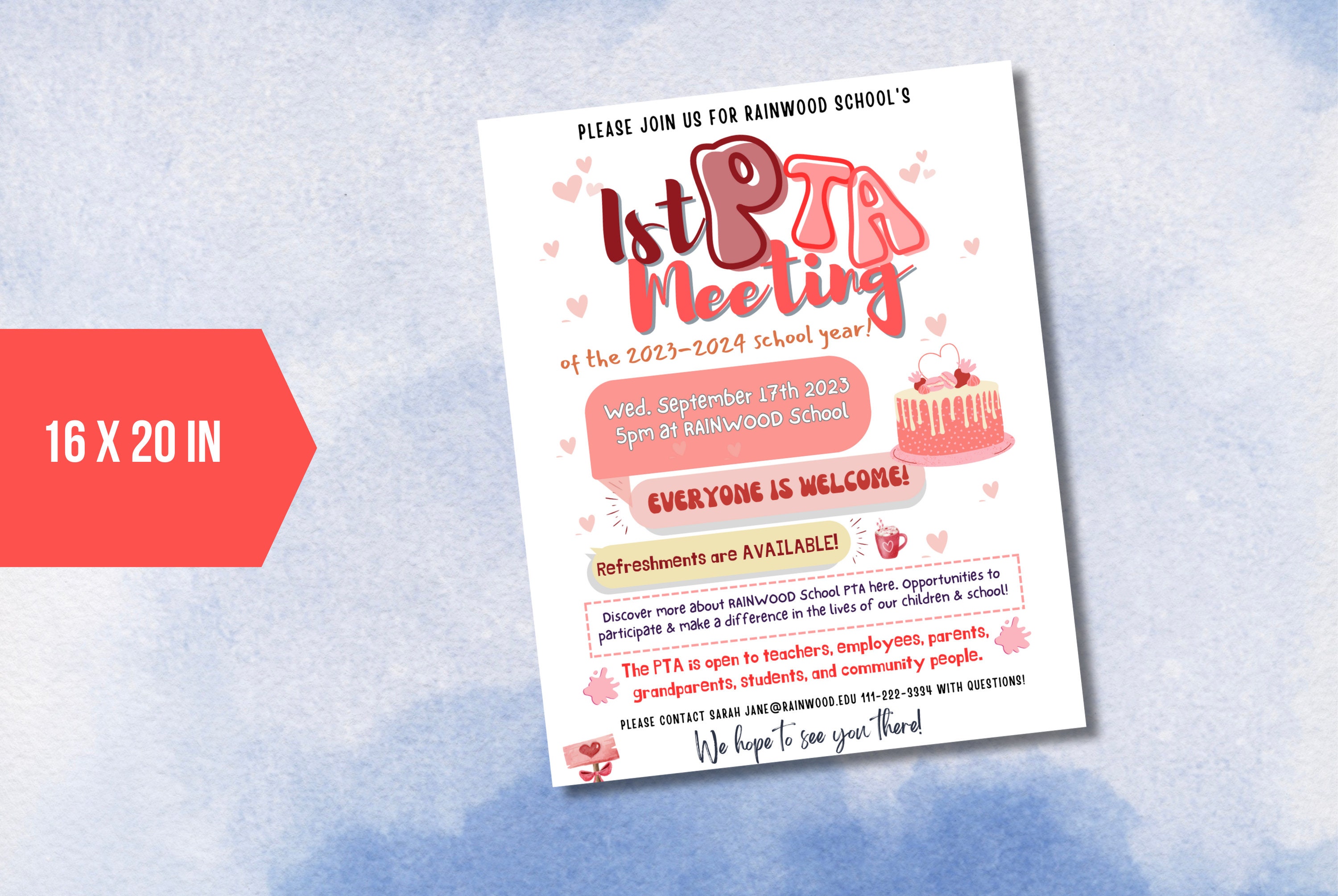 EDITABLE PTA Meeting Handout Flyer School Information Meeting - Etsy