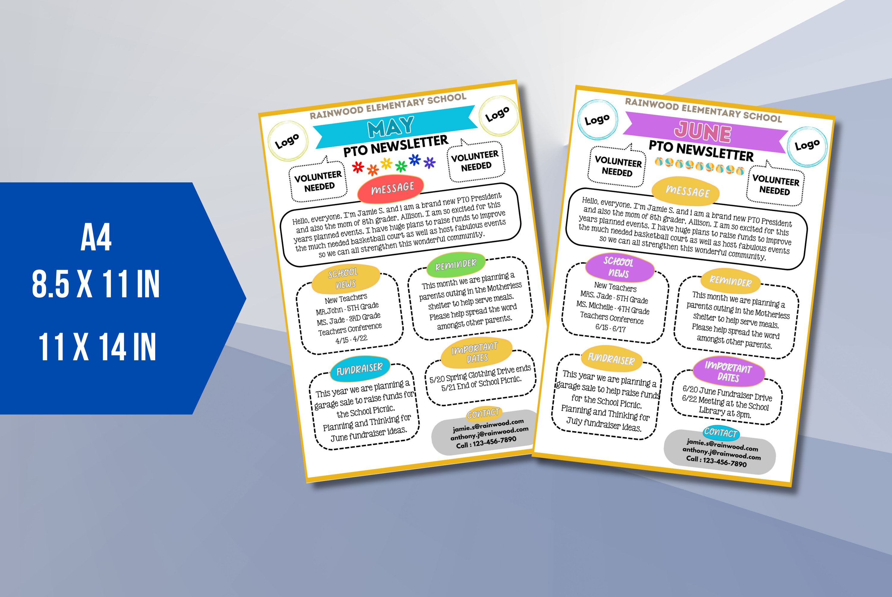 EDITABLE Monthly Newsletter Template Package Classroom - Etsy