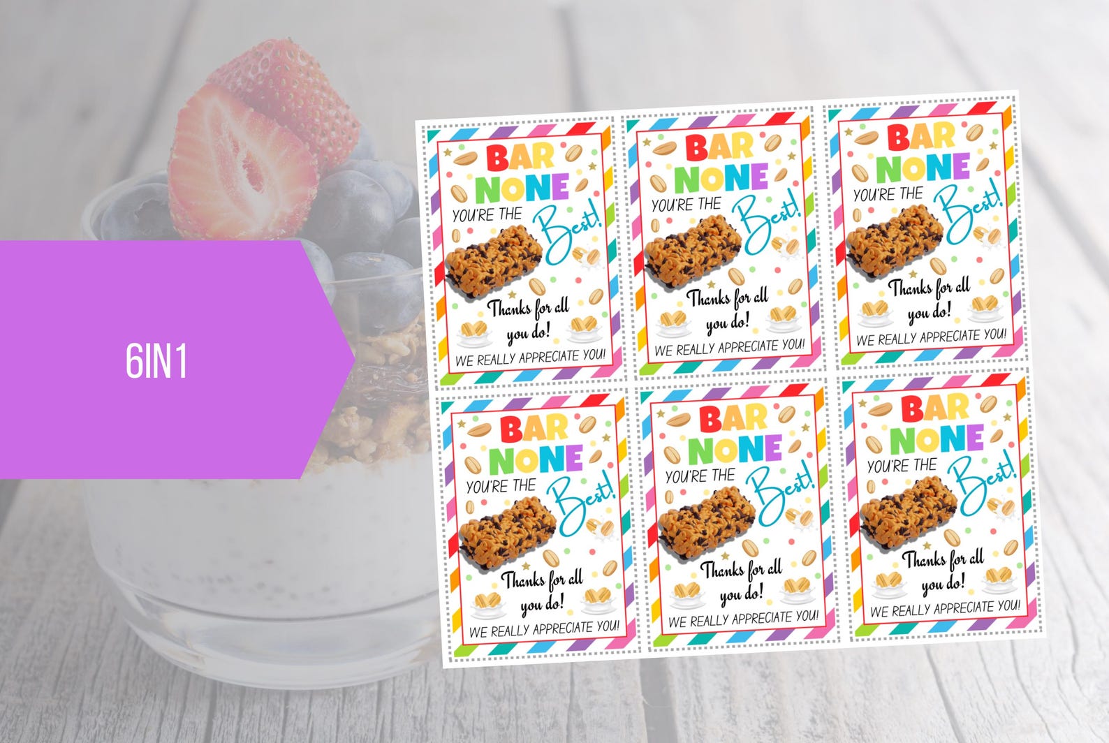 EDITABLE Bar None You Are the Best, Granola Bar Sign, Teacher Staff ...