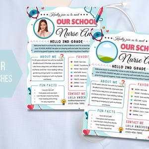 EDITABLE Meet the School Nurse Letter Template, Back to School Nurse ...