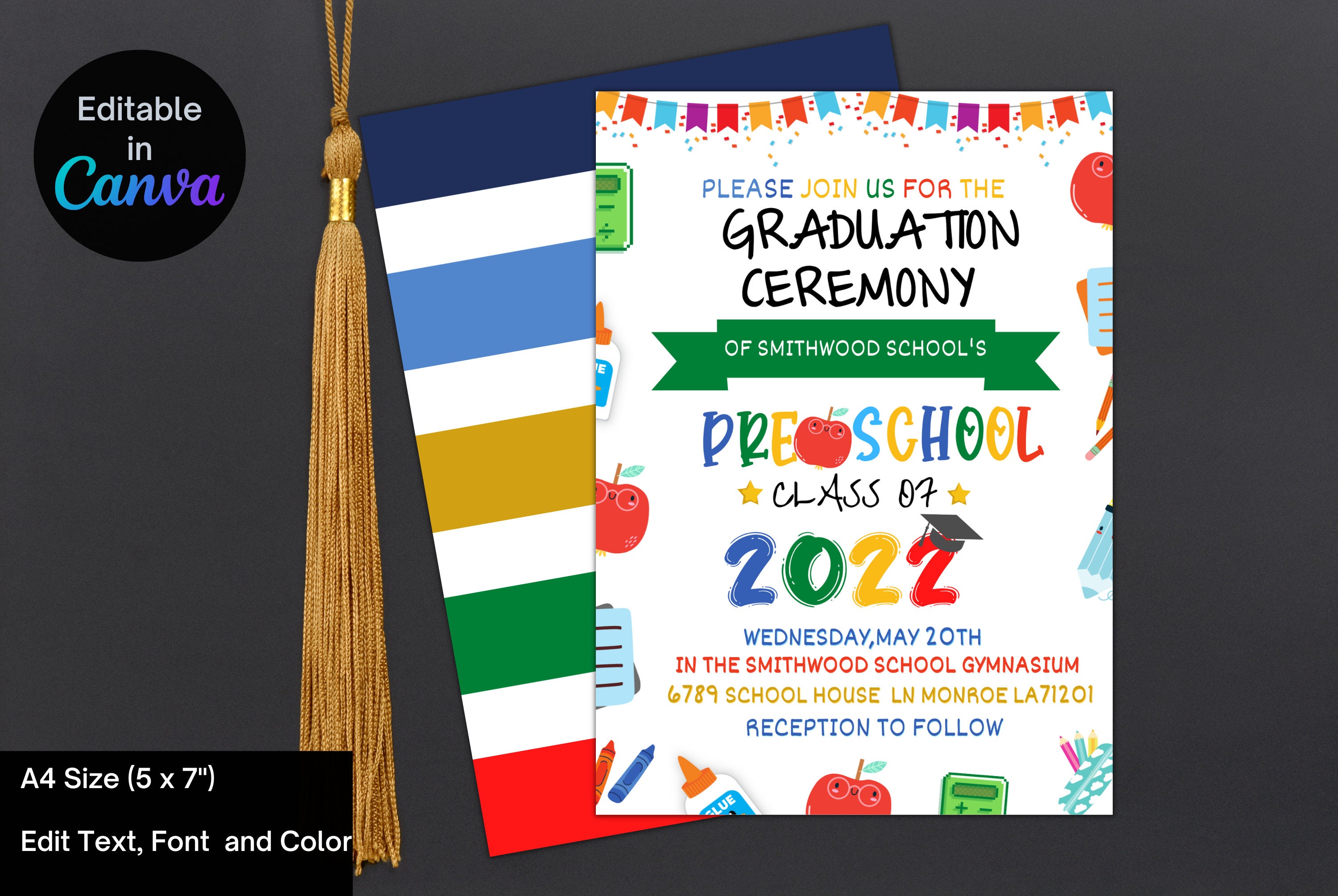 Preschool Graduation Party Invitation Grad Party Invite - Etsy