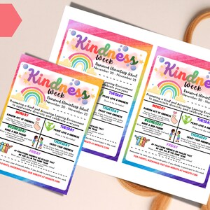 Kindness Week Itinerary Flyer, Diversity Inclusion, Printable Editable ...