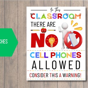EDITABLE No Cellphones Allowed Wall Sign Classroom Poster, Classroom ...