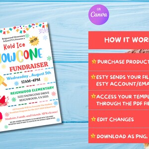 EDITABLE Snowcone Fundraiser Flyer, Editable Appreciation Week, Ice ...