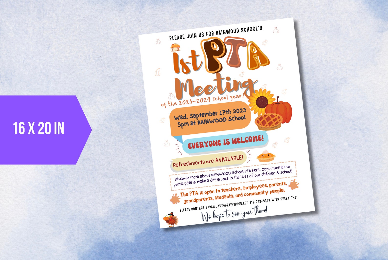 EDITABLE PTA Meeting Handout Flyer School Information Meeting - Etsy