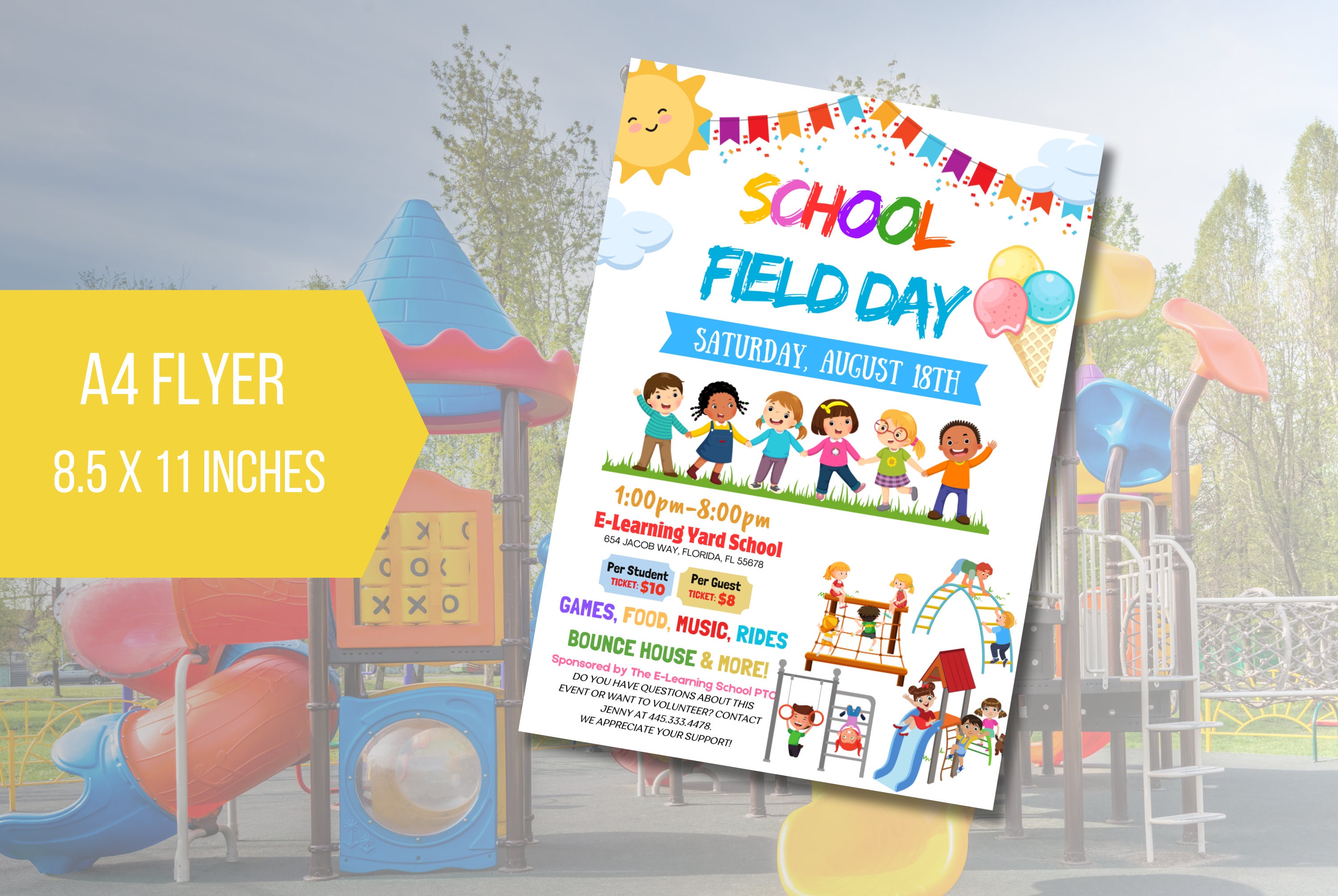 EDITABLE School Field Day Flyer, School Family Benefit Carnival ...