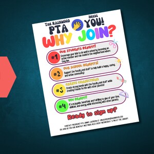 EDITABLE Why Join the PTA, Pto Pta Recruitment Flyer, Why Join the Pta ...