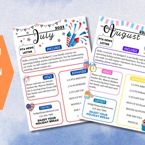 EDITABLE Monthly Newsletter Flyer Template, Classroom Printable Handout ...