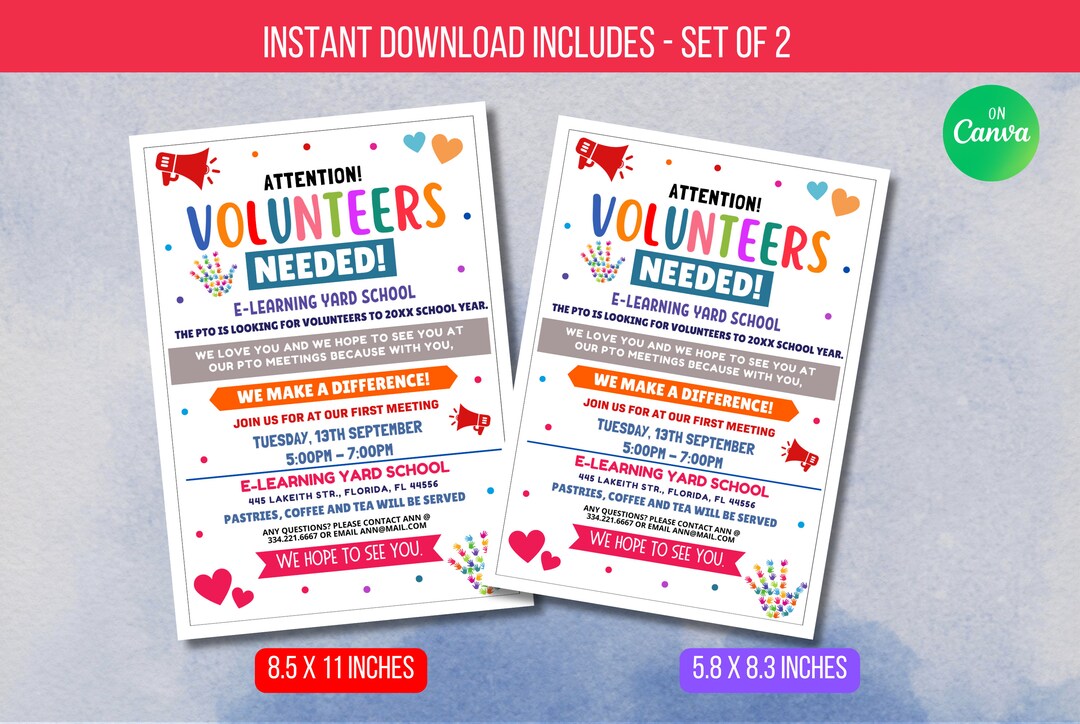 EDITABLE Volunteer Recruitment Flyer, Volunteers Needed Flyer Template ...