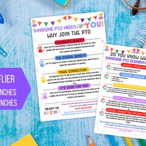 Editable PTO Flyer Bundle, Printable School PTO Information Forms ...