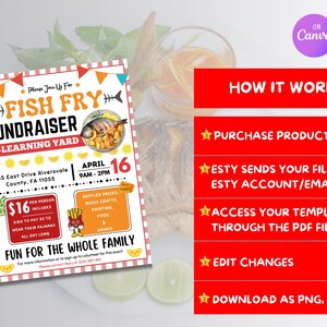 EDITABLE Fish Fry Fundraiser Flyer, Fish Fry Fundraiser Invitation, PTO ...