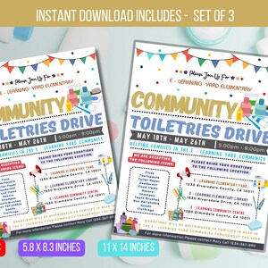 EDITABLE Community Toiletries Drive Flyer, School Church Fundraiser ...