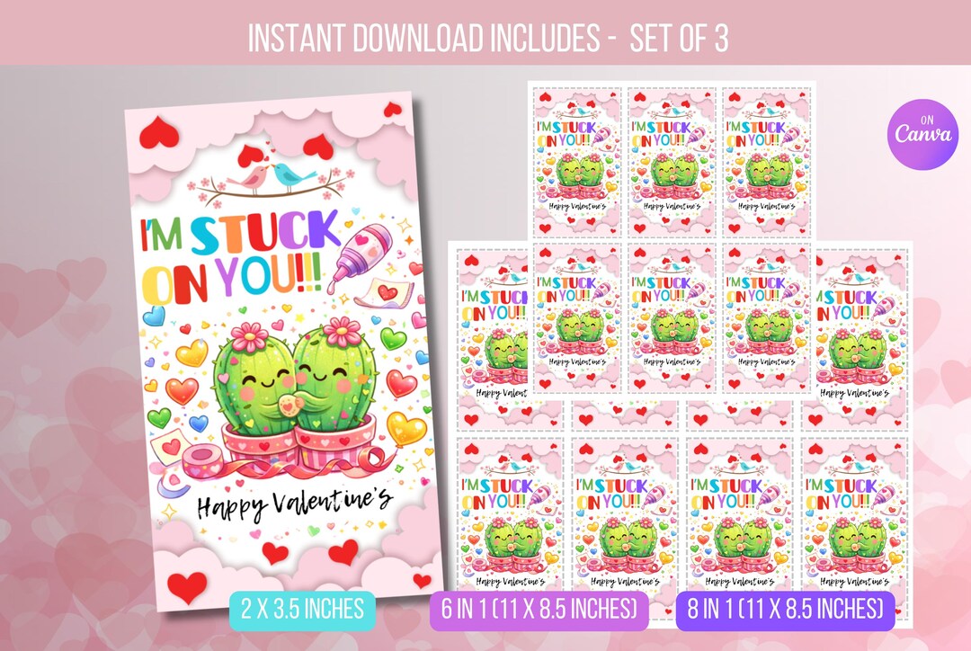 EDITABLE Valentines Stuck With You Tags, Teacher Student Staff ...