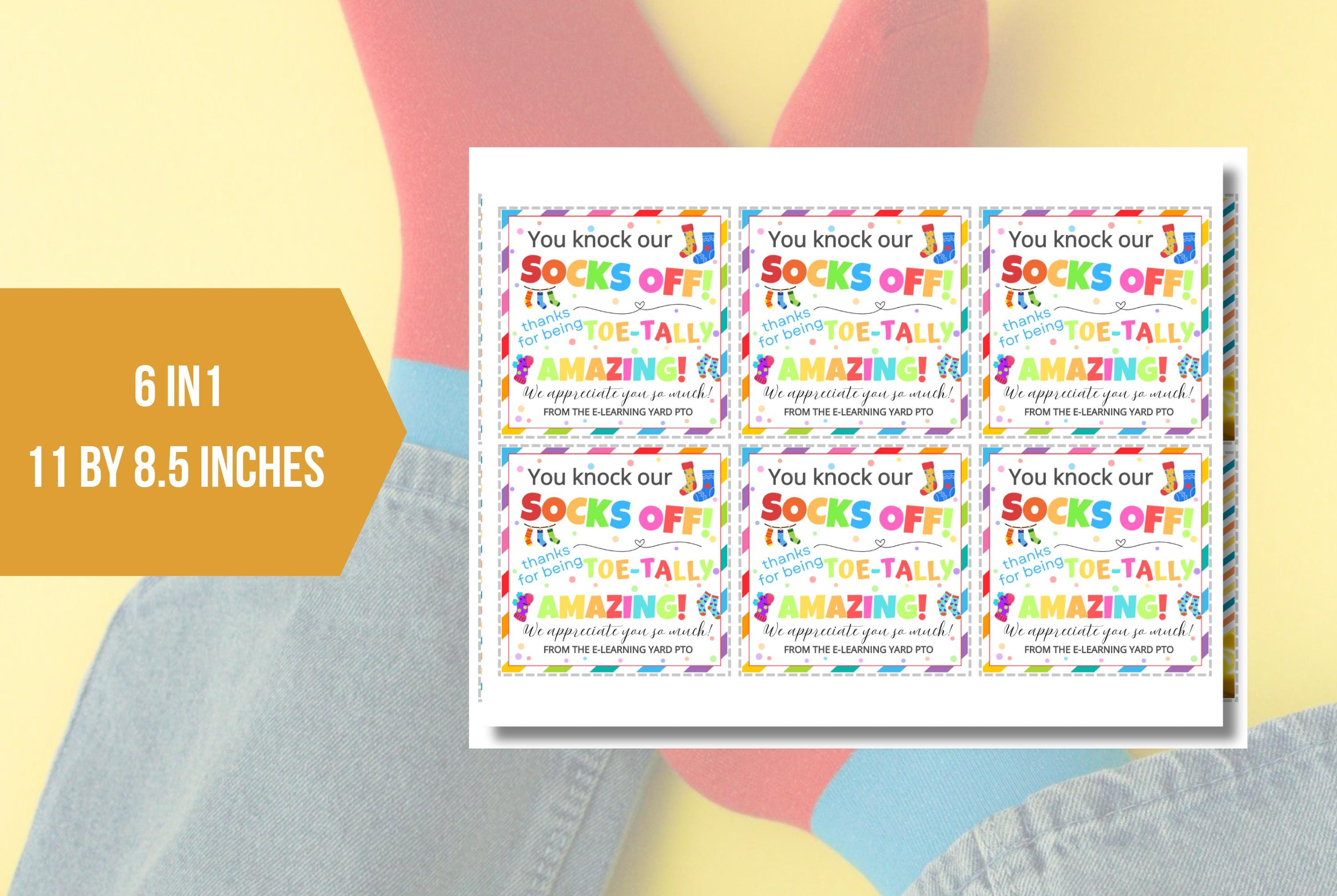 EDITABLE You Knock Our Socks off Tags, Teacher Appreciation Week Socks ...