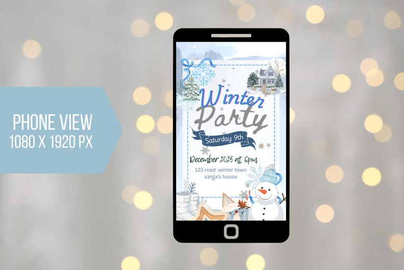 EDITABLE Winter Wonderland Invitation, Snowy Party Invite, Christmas ...