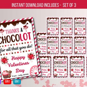 EDITABLE Thanks A Choco-lot for All That You Do Tag, Chocolate Teacher ...