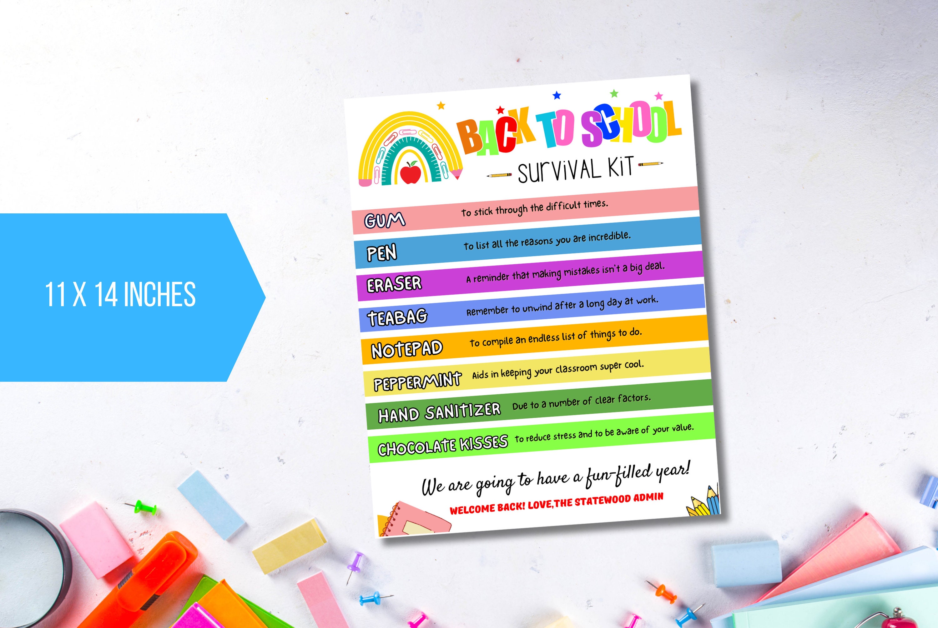 EDITABLE Back to School Survival Kit Template First Day of - Etsy